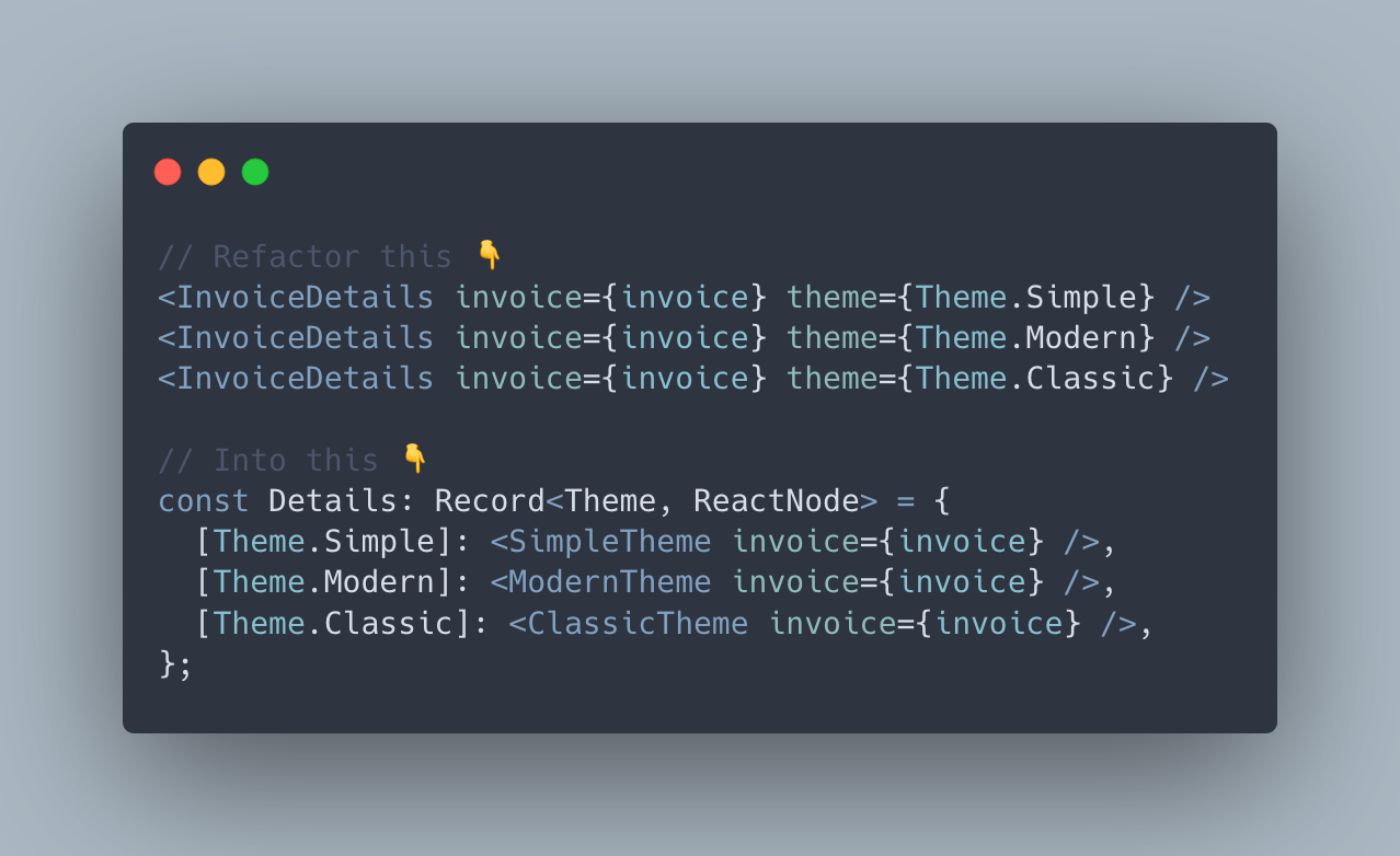 Replace Type Component With Subcomponents